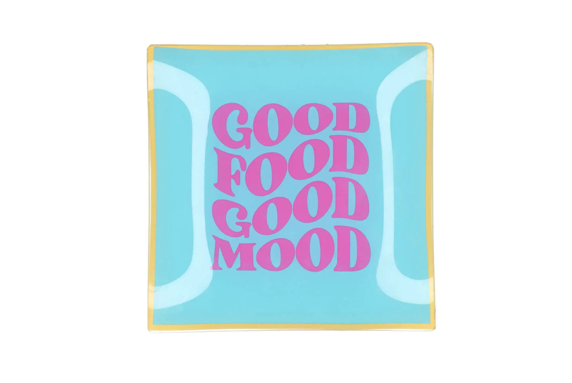 Bord Square Good Food Good Mood 18X18X2cm - TuinWereld