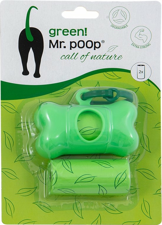 Mr.POOP GREEN! Dispenser green+2 Rolls-Green print - TuinWereld