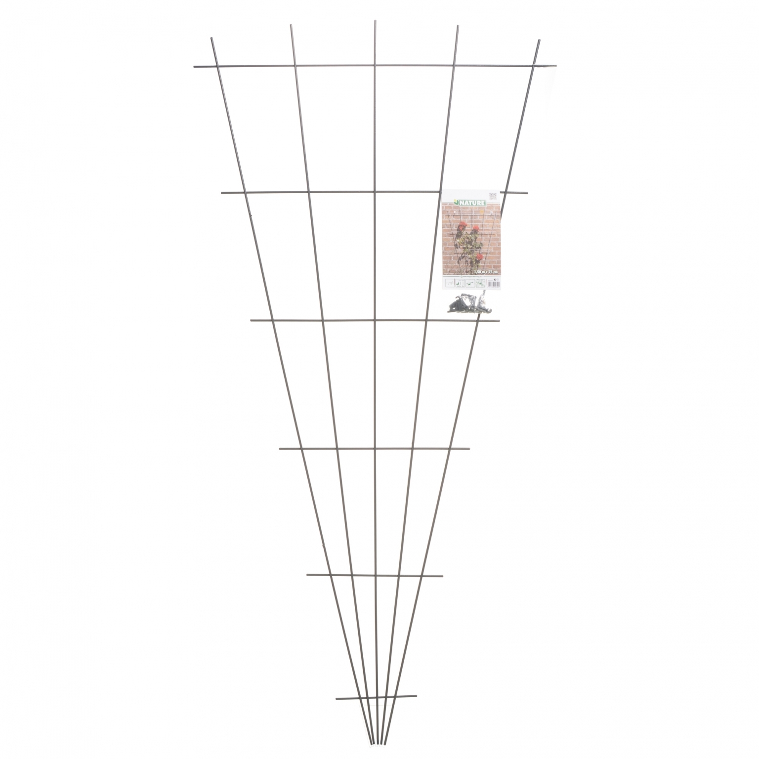 Nature Metalen klimrek grijs in v-vorm- H145x5/75cm - TuinWereld