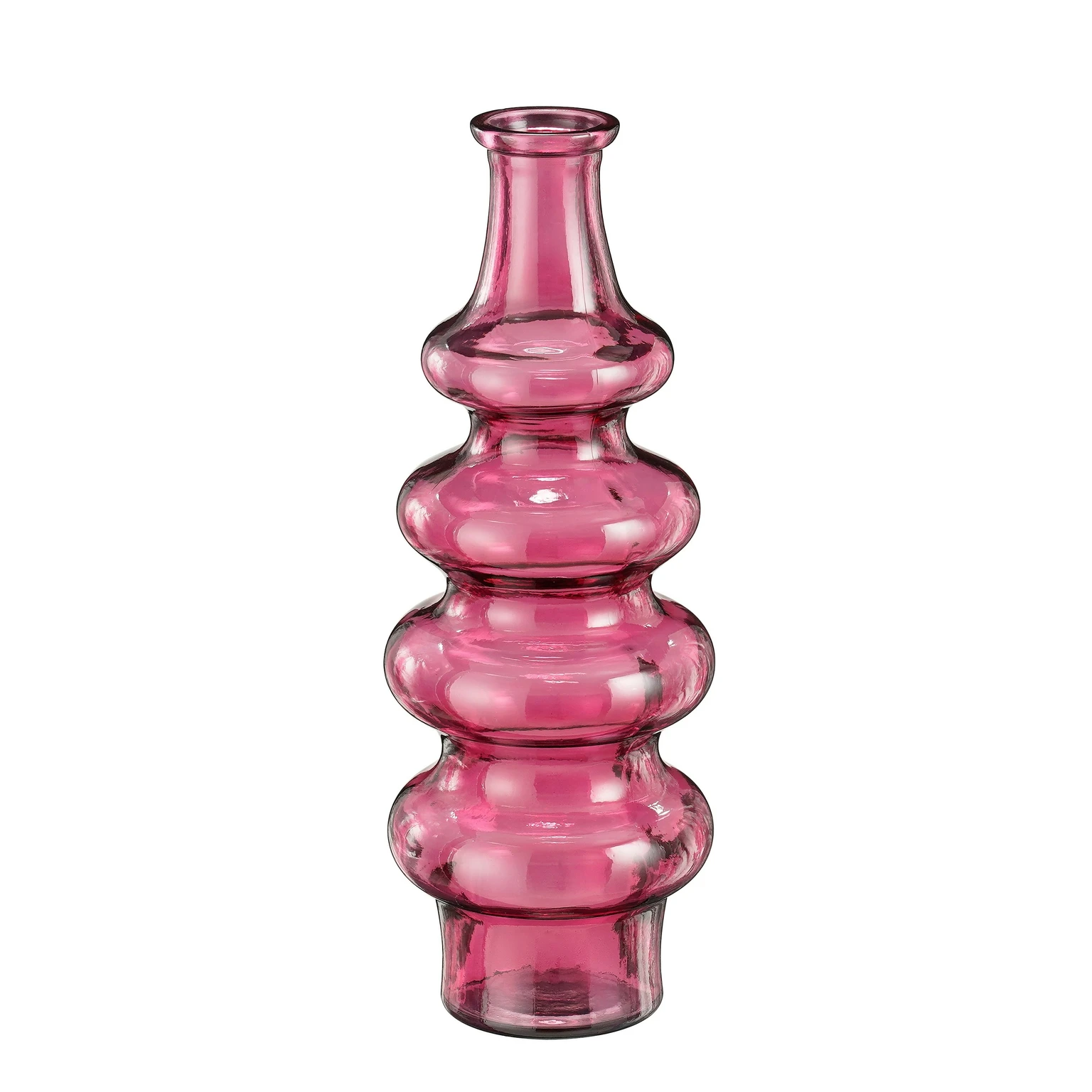 Sira vaas recycled glas d.roze - h40xd15cm - TuinWereld