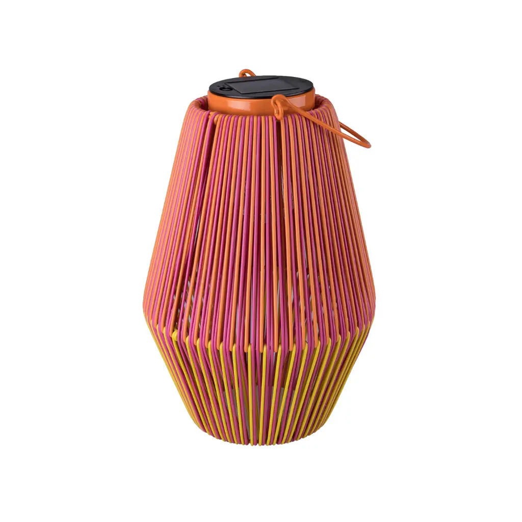 Solar lantaarn roze oranje 20 x 30 cm - TuinWereld