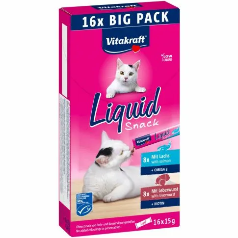 Vitakraft VIT.CAT-LIQUID SNACK BIG PACK 16 STUKS - TuinWereld