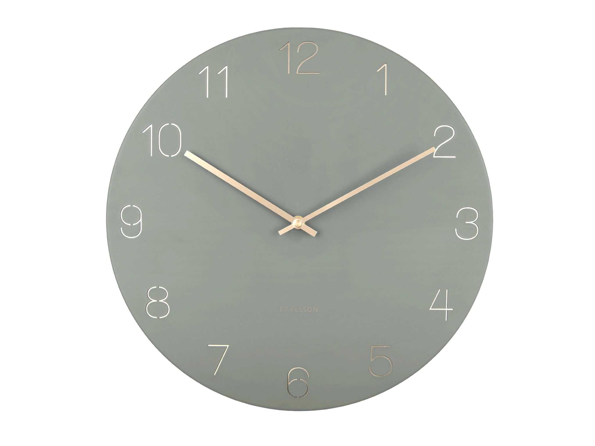 Wall clock Charm engraved numbers jungle green - TuinWereld