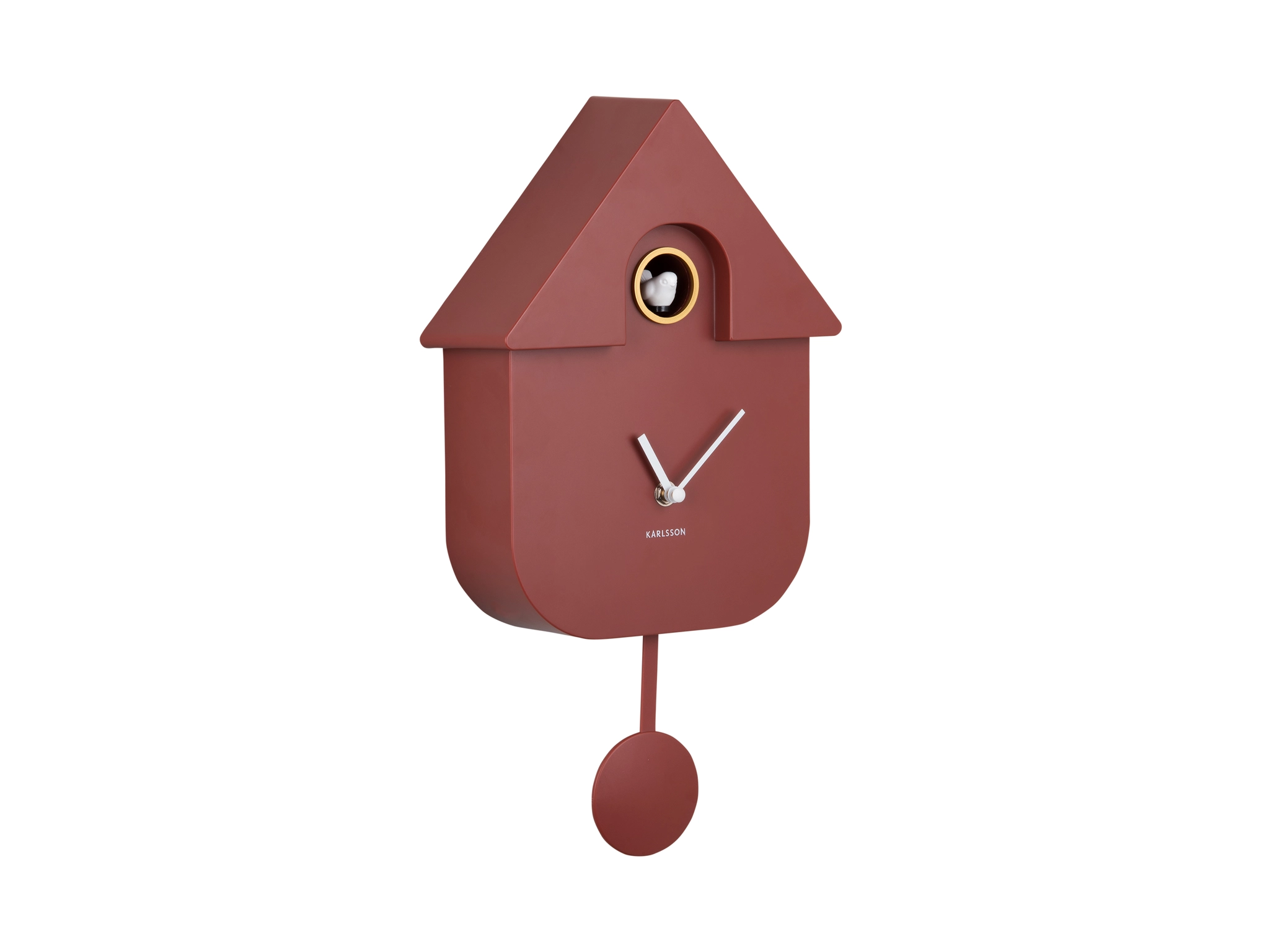 Wall clock Modern Cuckoo ABS red ochre - TuinWereld